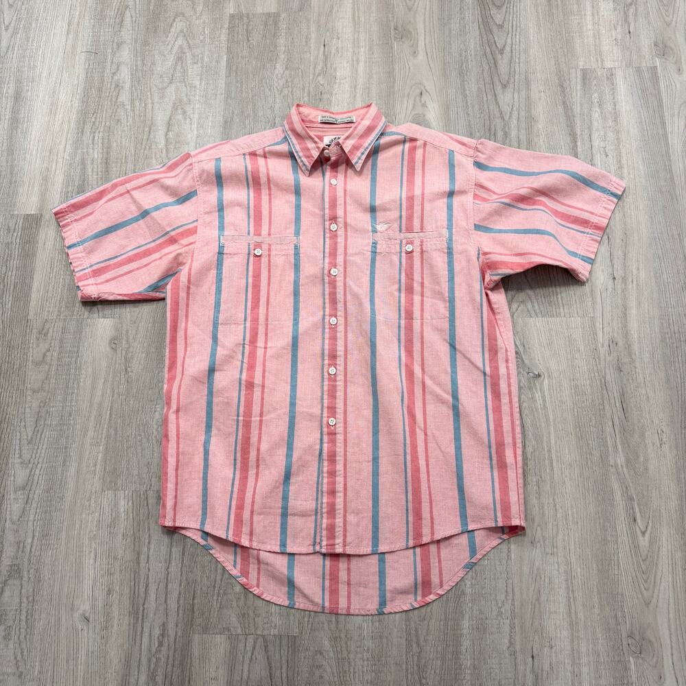 Vintage Dockers Vertical Striped Shirt Men's Medium P… - Gem